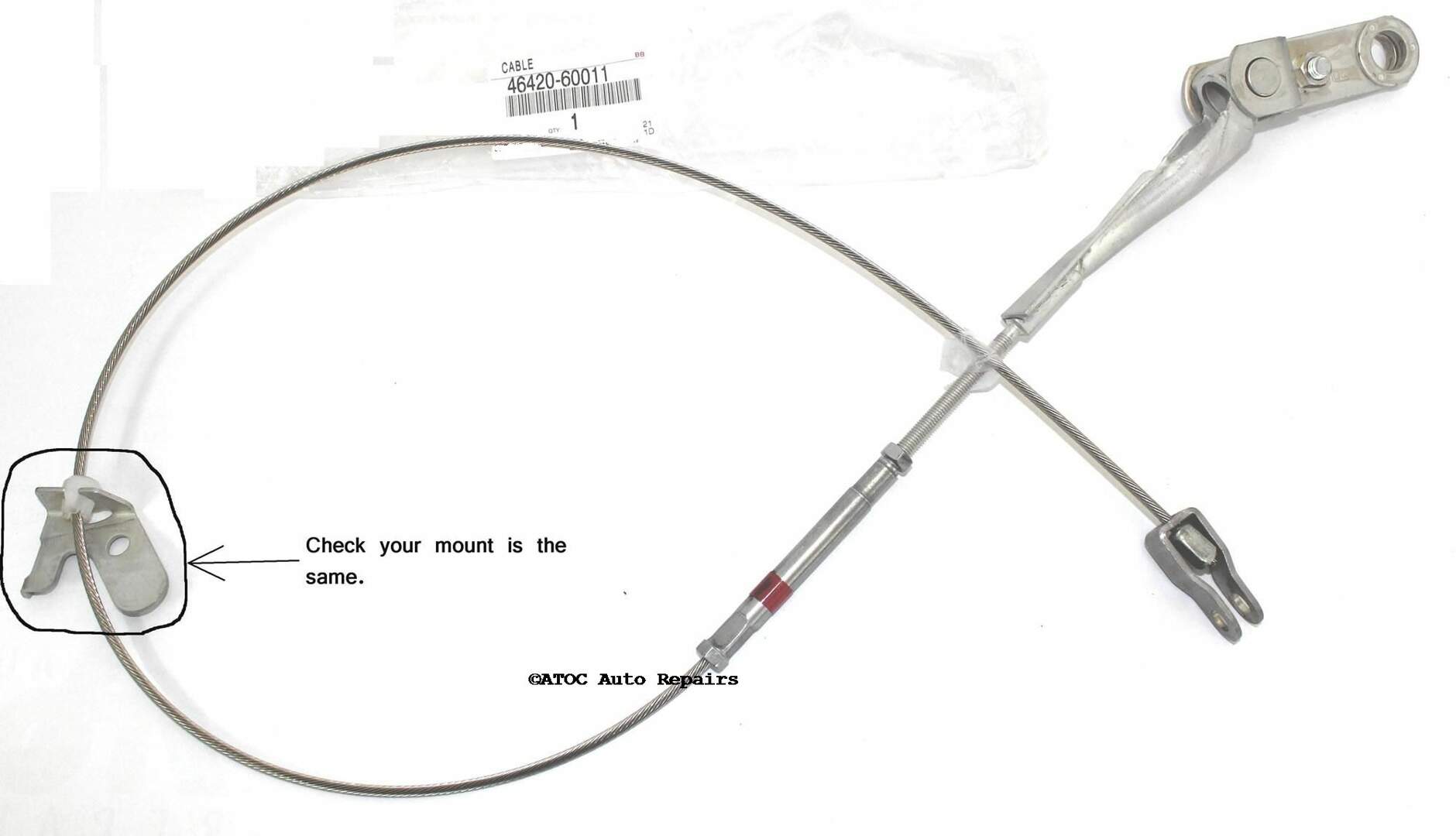 OEM Genuine Hand Brake cable to fit Landcruiser 100 series RH Short 3/ ...