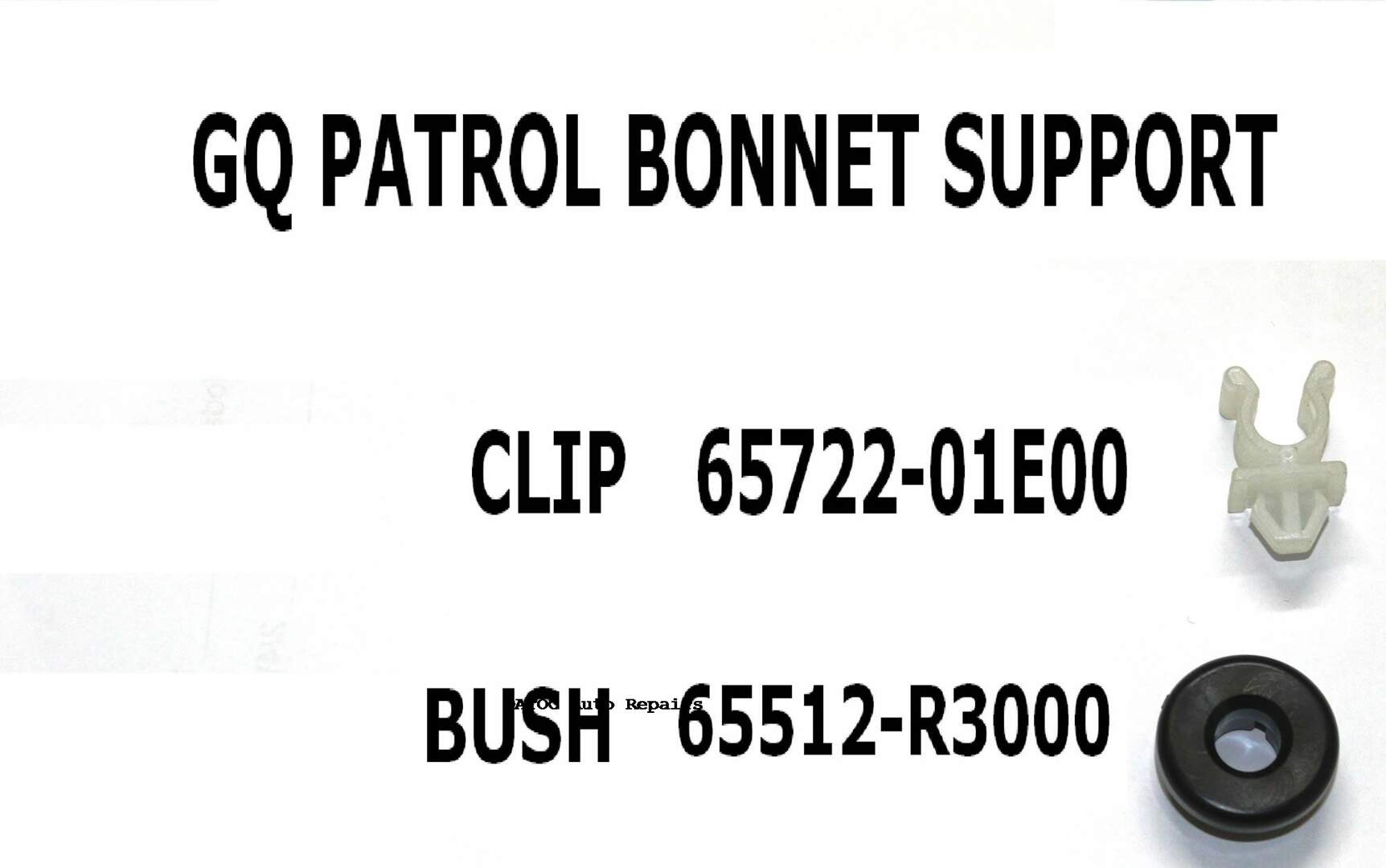 GENUINE NISSAN Bonnet support Rod Clip Kit to fit Nissan GQ Patrol ...