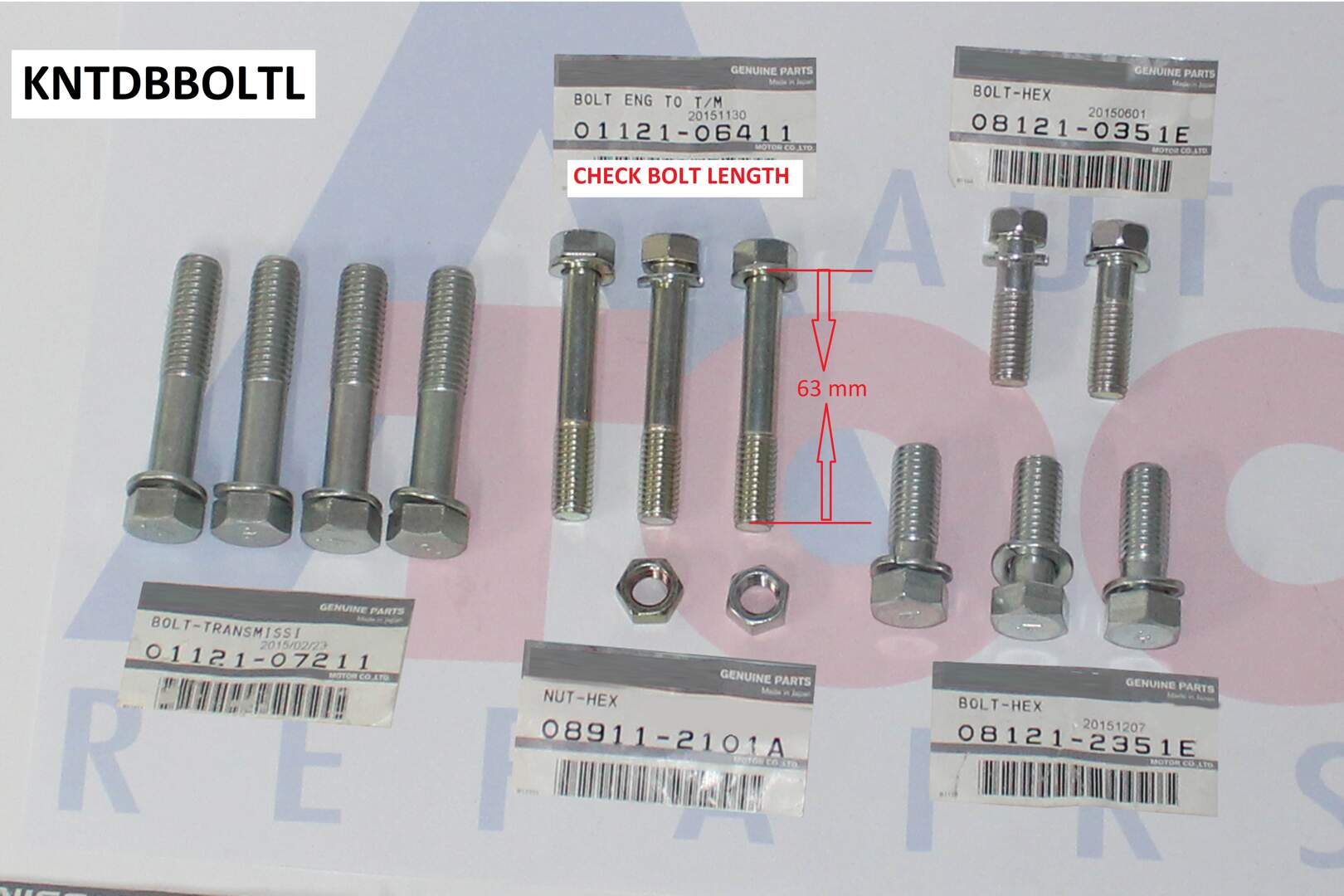 GENUINE NISSAN Bolt kit to fit Nissan GQ or GU TD42, TD42T, TD42TI bell ...